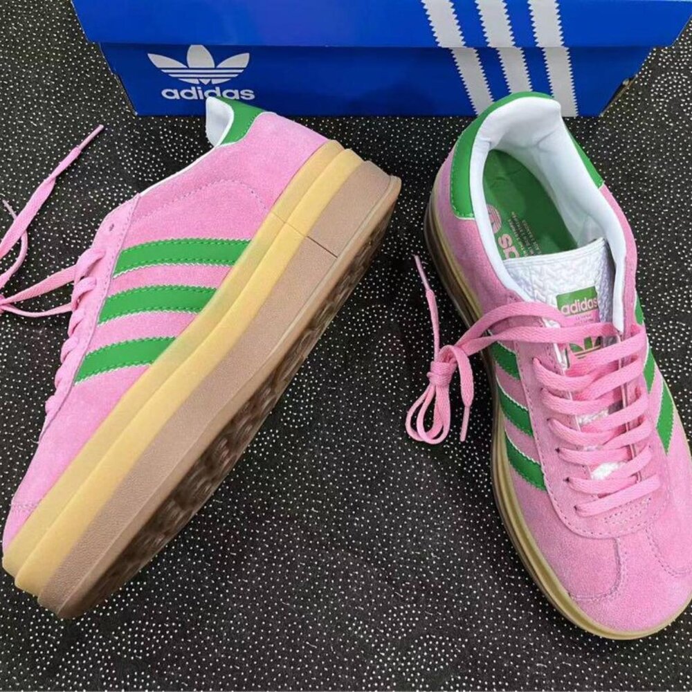 Adidas Originals Women's Pink And Green Sneakers - Gem
